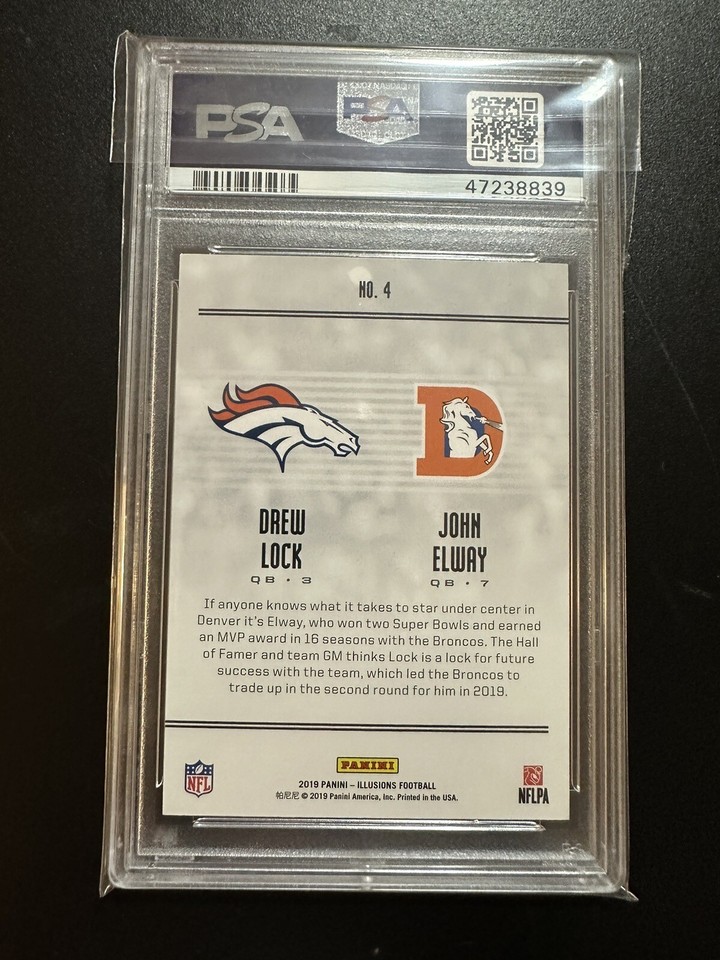 2019 Illusions Elway/Lock /5 Trophy PSA 9 Mint | eBay