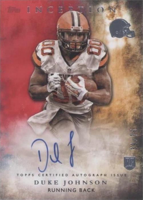 2015 Topps Inception - Rookie Autographs Duke Johnson #RA-22 Red /75 ...