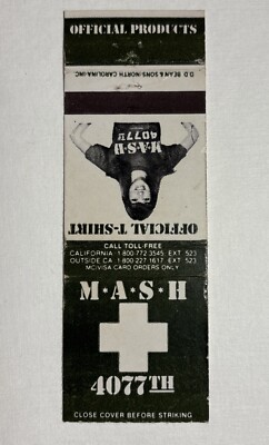 Matchbook Cover Unstruck, MASH TV Show Television T-Shirt Giveaway ...