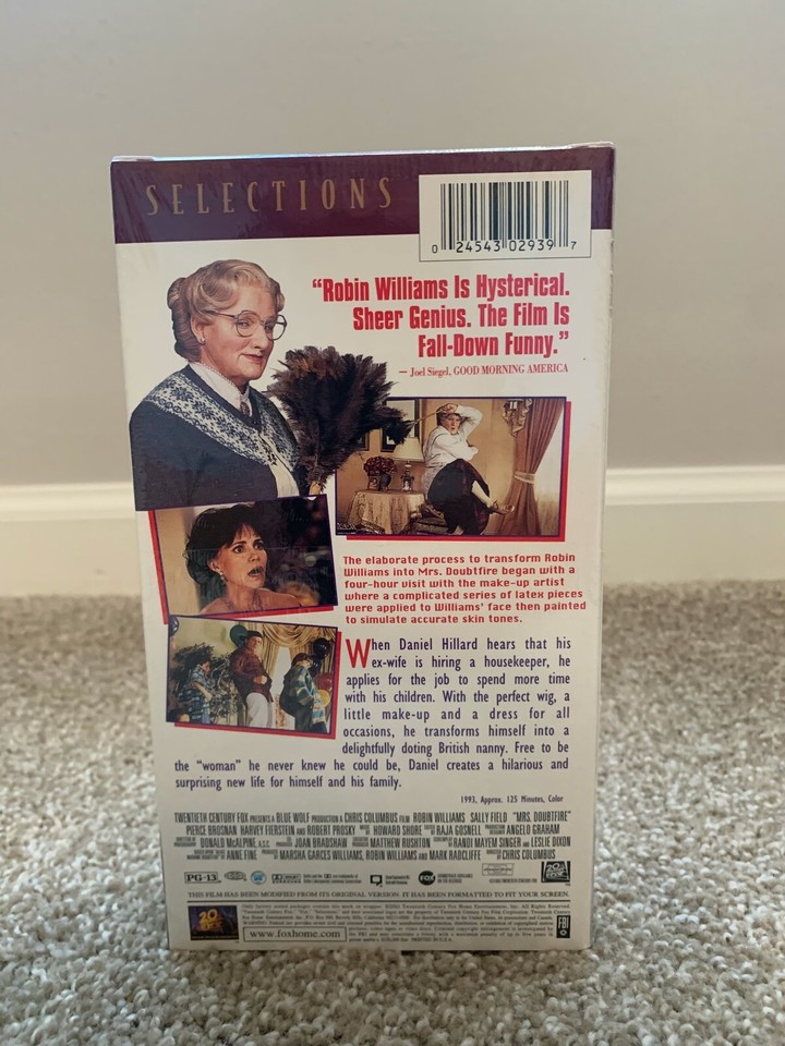 Mrs. Doubtfire VHS Brand New Sealed 20th Century Fox Selections Robin ...