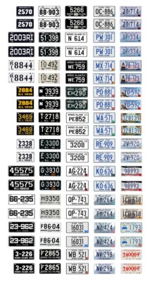 1/64 scale model car assorted USA Rhode Island license plates state ...