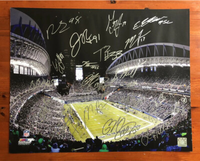 2019 Seattle Seahawks Team Autographed 16x20 Poster Signed By 15 ...