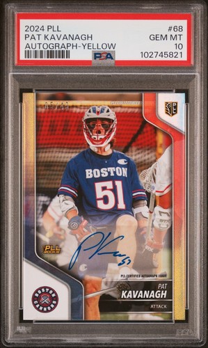 Pat Kavanagh Rookie Auto /49 Yellow PSA 102024 Premier Lacrosse League ...