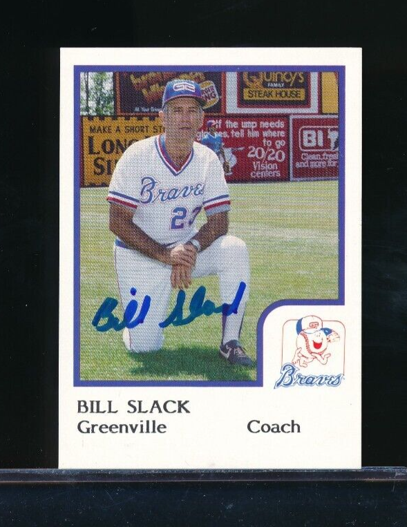 1986 ProCards Greenville Braves Bill Slack signed auto autogrpah clean ...
