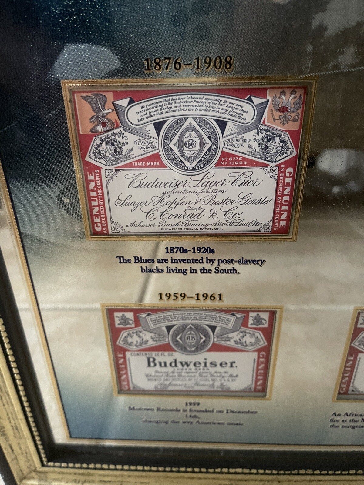 Budweiser Mirror “In Rhythm With Music's History” Labels And History ...