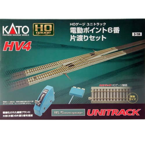 NEW Kato HV-4 Elec Turnout No. 6 LH Single Crossover Track Set HO FREE ...