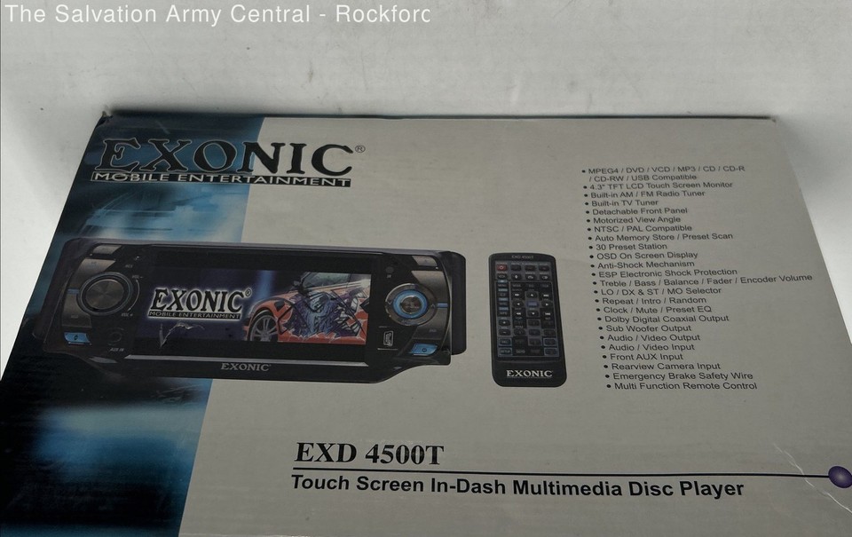 Exonic EXD 4500T Black Car Touchscreen In-Dash Multimedia Disc Player ...