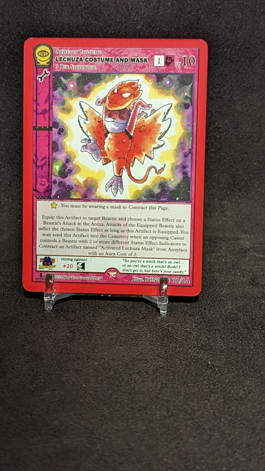 MetaZoo Halloween 2022 Lechuza Costume and Mask NON Holo 11/14 | eBay