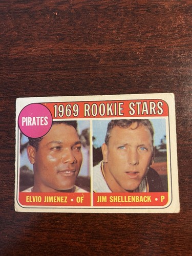 1969 TOPPS BASEBALL # 567 PIRATES' ROOKIE STARS JIMENEZ / SHELLENBACK ...