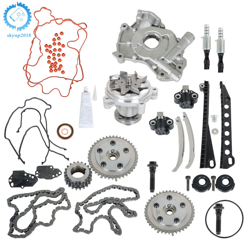 For 5.4L Ford Lincoln Triton Timing Chain Kit Water &Oil Pump Phasers ...