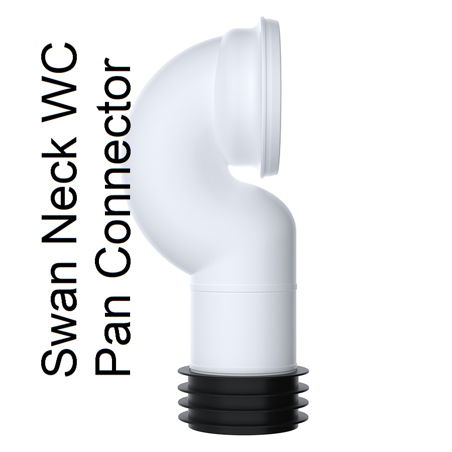 Viva Space Saving Toilet Swan Neck WC Pan Connector Soil 4" 100mm ...