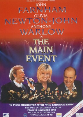JOHN FARNHAM /OLIVIA NEWTON-JOHN/A. WARLOW "MAIN EVENT TOUR" 1998 ...