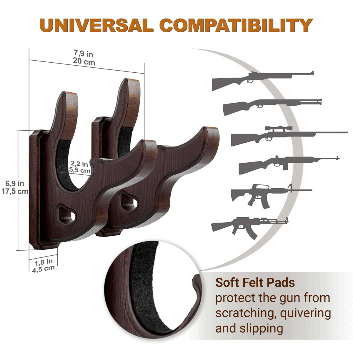 Gun Rack Snapklik.co : TESLYAR Wall Ount Hold Up Displays Horizontal ...