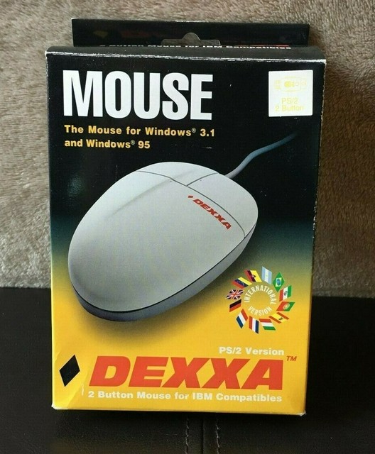 Dexxa 2button Combo Mouse Windows 98 IBM Compatible Serial Ps/2 Db-9 ...