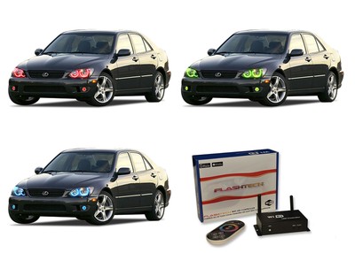 RGB Multi Color WIFI Headlight & Fog Light Halo kit for Lexus is300 01 ...