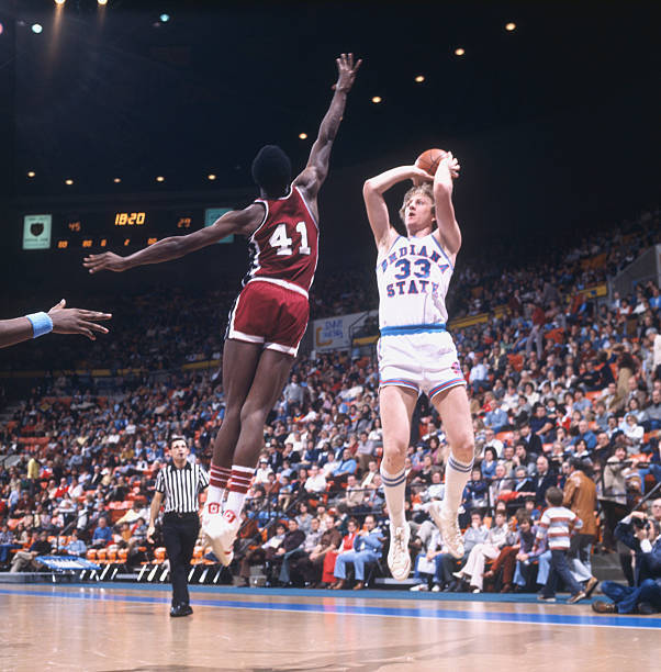 Larry Bird Of Indiana State Throws A Jumpshot 1970 OLD BASKETBALL PHOTO ...
