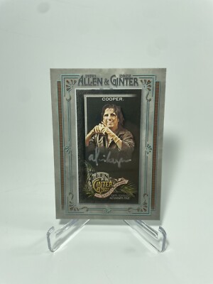 Alice Cooper 2022 Allen & Ginter X Mini Black Framed Silver Ink Auto ...