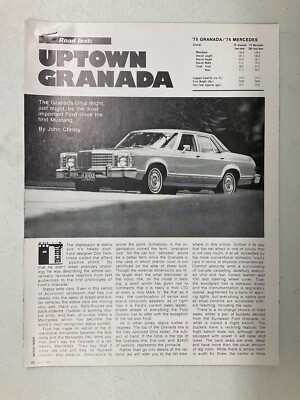 MISC1704 Vintage Article Road Test 1975 Ford Granada Ghia Sedan July ...