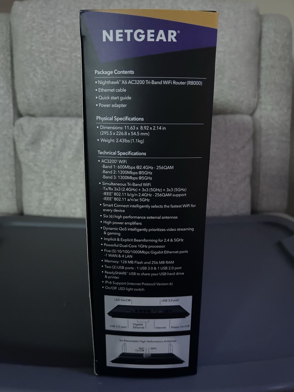 NETGEAR R8000 3200 Mbps 5 Port 3200 Mbps Tri-Band Wireless Router ...