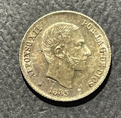 Philippines 1885 10 Centimos Silver Coin: Alfonso XII | eBay