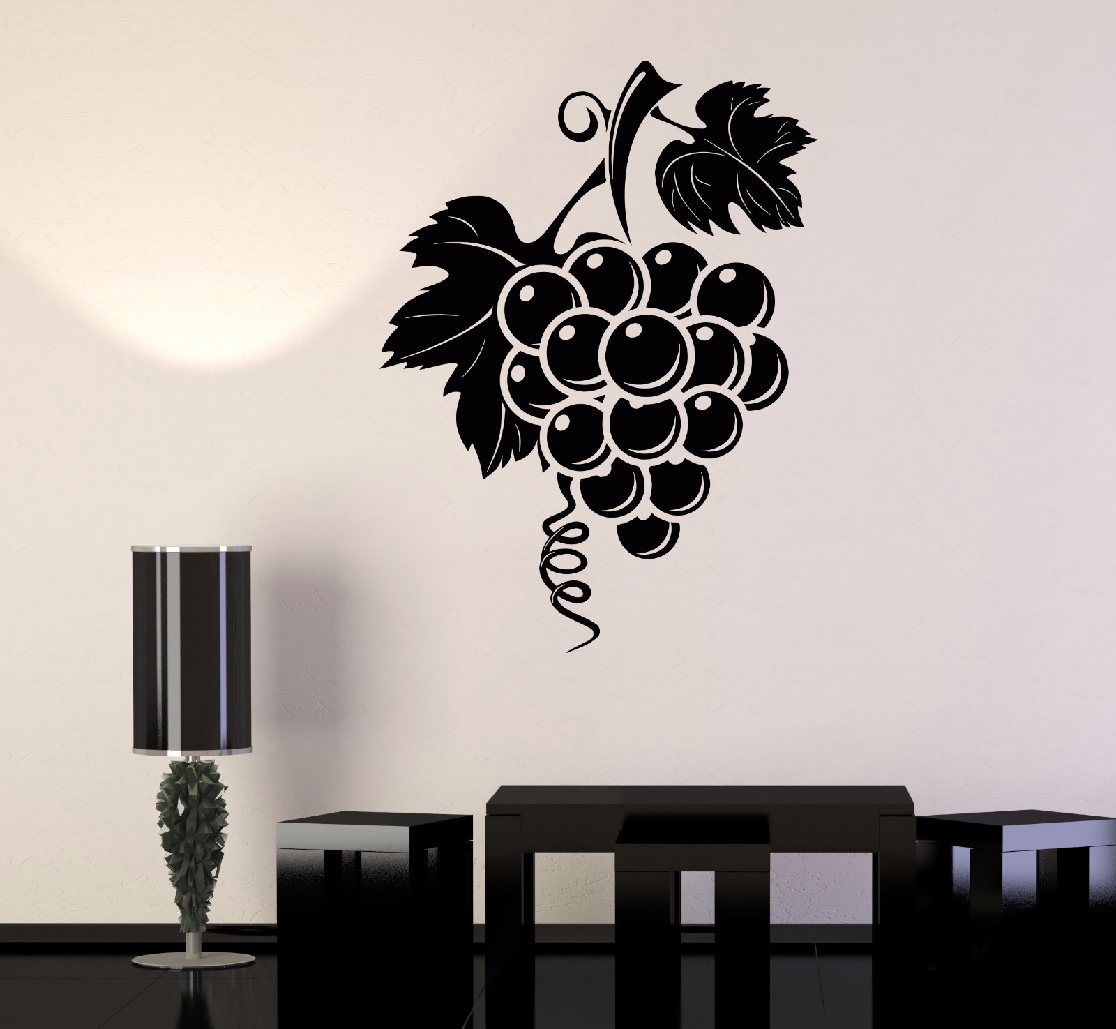 Vinyl Wall Decal Wine Grapes Fruit Food Kitchen Design Stickers (752ig ...