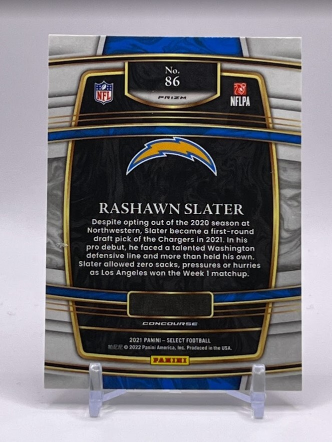2021 Select Football Rashawn Slater Concourse Level SILVER RC #86 ...