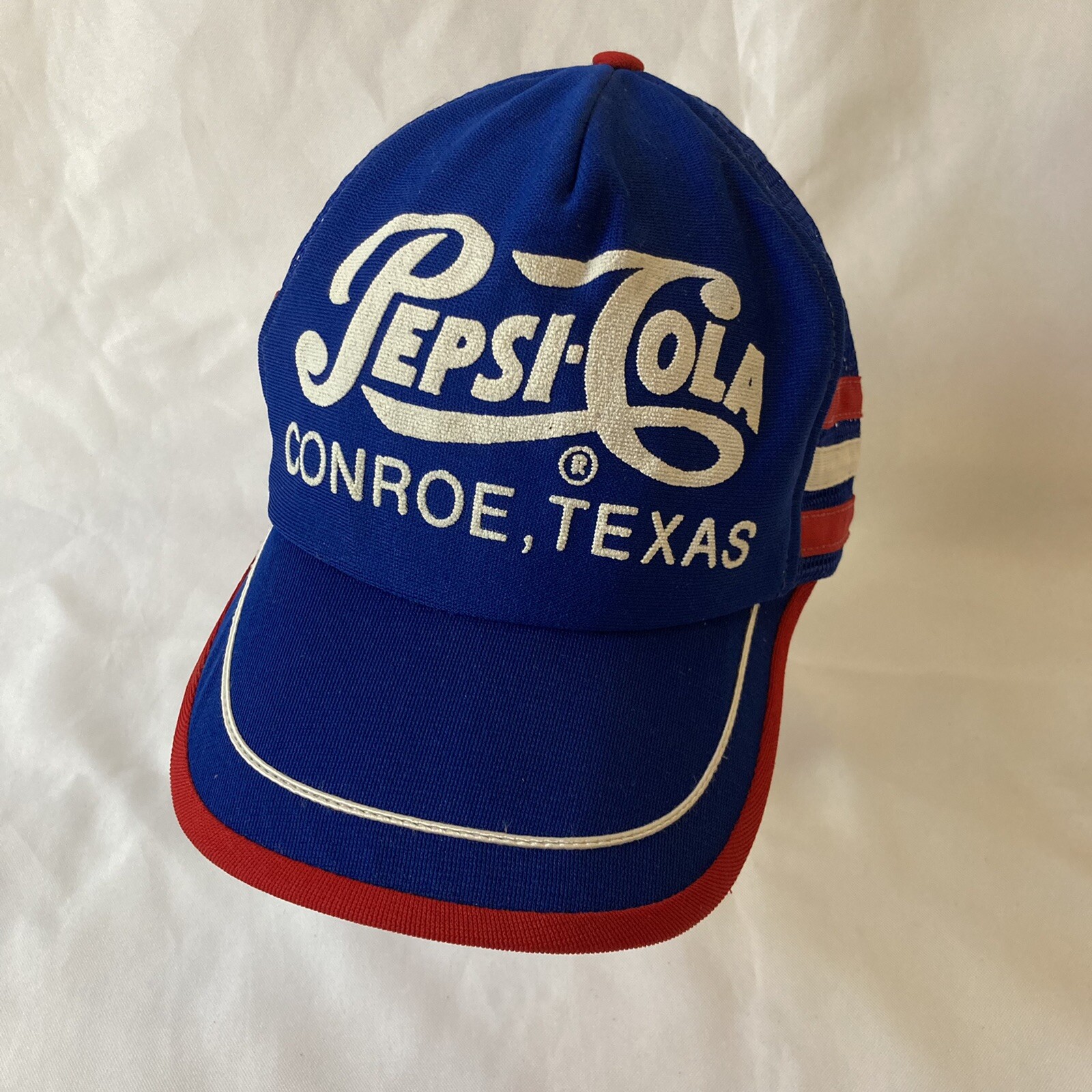 Vintage Pepsi Cola 3 Stripe Mesh Snapback Trucker Hat… - Gem
