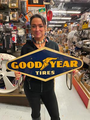 Vtg Goodyear Tire Display Sign Petroliana 1961 Garage Gas Oil Service ...