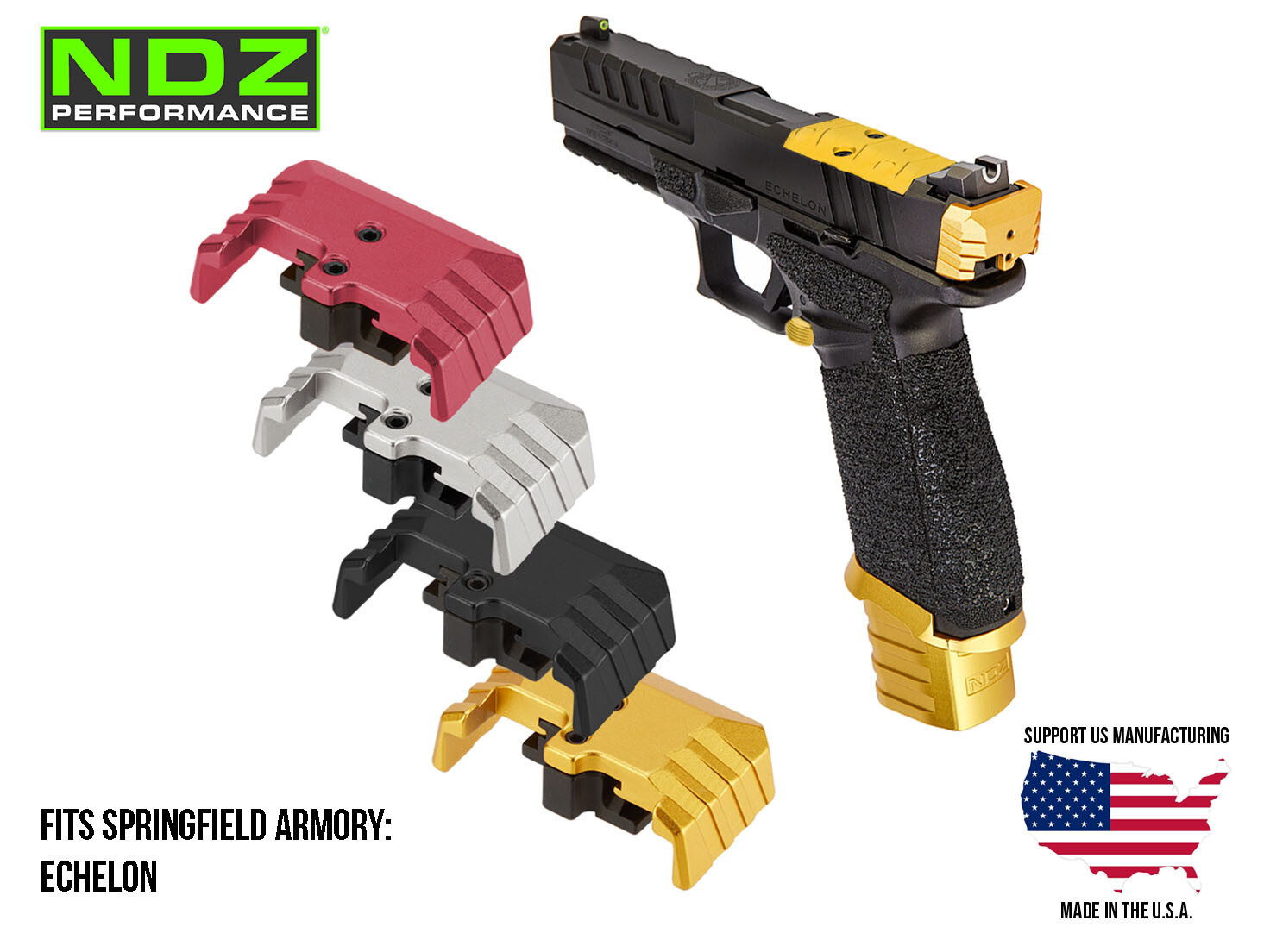 NDZ Springfield Echelon 9mm Slide Racker Plate Aluminum Racking Assist ...