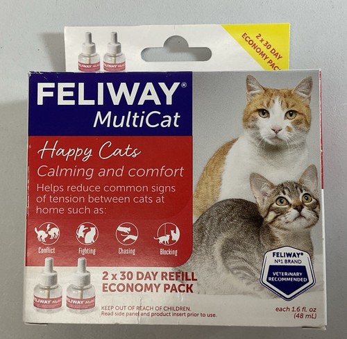 Feliway MultiCat Happy Cats Calming Diffuser 30 Day x2 Refill - Exp 11/ ...