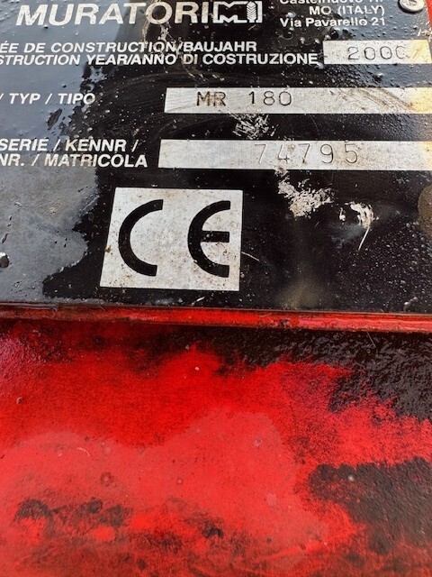 Muratori MR180, 6 ft finishing mower for sale. In good working order ...