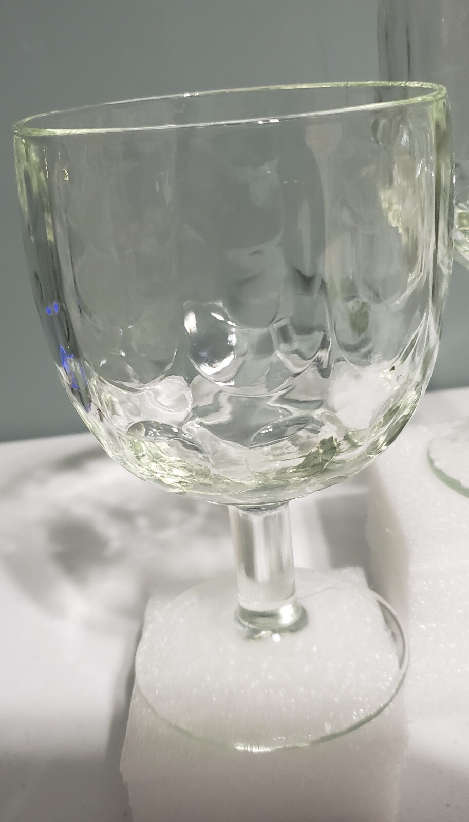 Vintage Bartlett Collins Ripple Thumbprint Clear Glass Goblets Set of 3 | eBay