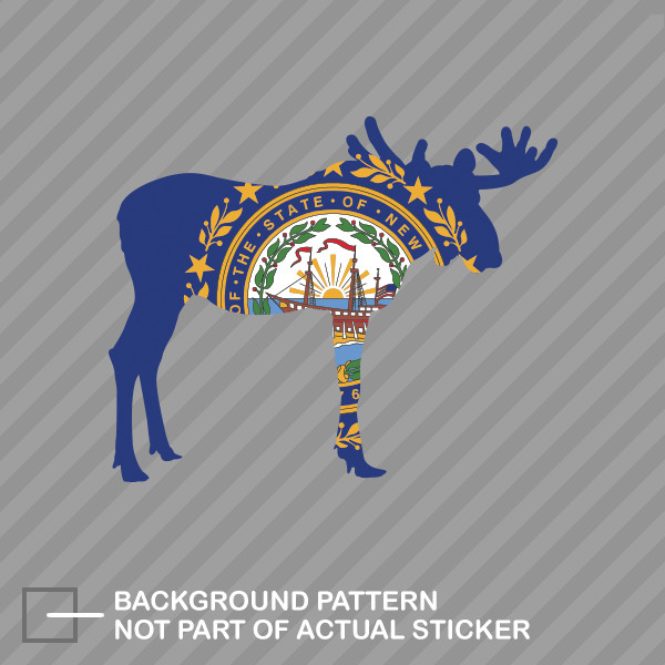 New Hampshire Moose Shaped Flag Sticker Decal Vinyl NH elk hiking ...