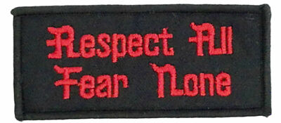 RESPECT ALL - FEAR NONE Patch Embroidered Jacket Vest Motorcycle Biker ...