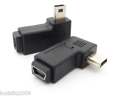 1pc Mini USB 5pin Female To Male Left direction Angle USB Adapter ...