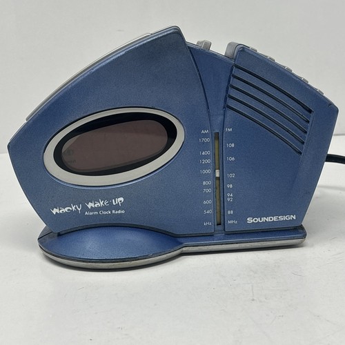 VTG 90s Soundesign Wacky Wake Up Alarm Clock - AM/FM Radio - Blue ...