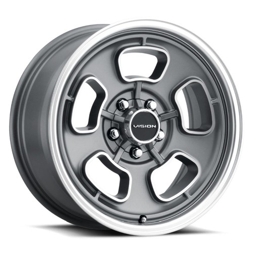 Vision Wheels 148 Shift 15x5.5 5x4.5 7mm Matte Gray/Machined; 148 ...