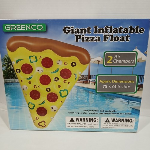 Giant Inflatable Pizza Float Pool Toy Lounge Greenco 2 chambers NEW IN ...