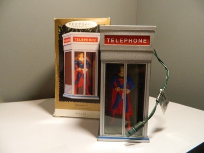 Hallmark Keepsake Magic 1995 Superman Telephone Booth ornament Light ...