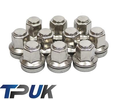 FORD TRANSIT WHEEL NUTS X 10 STAINLESS STEEL CAPPED O.E M14 x2 MK6 MK7 ...