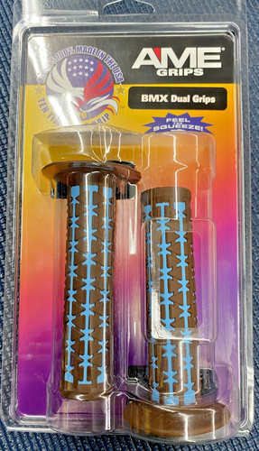 AME Old School Style BMX Dual Grips Color Brown Over Light Blue | eBay