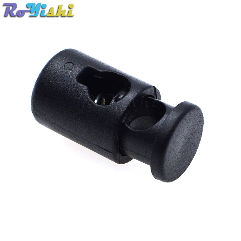Plastic Barrel Spring Cord Locks Stoppers Toggle Clip Buckle Black | eBay