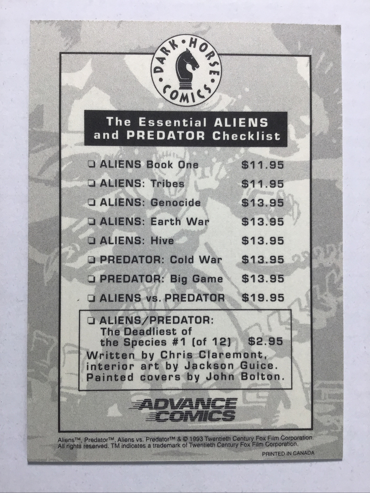 Predator Cards Lot of 2 Hero Master Foil #1/2 1993 and Alien vs ...