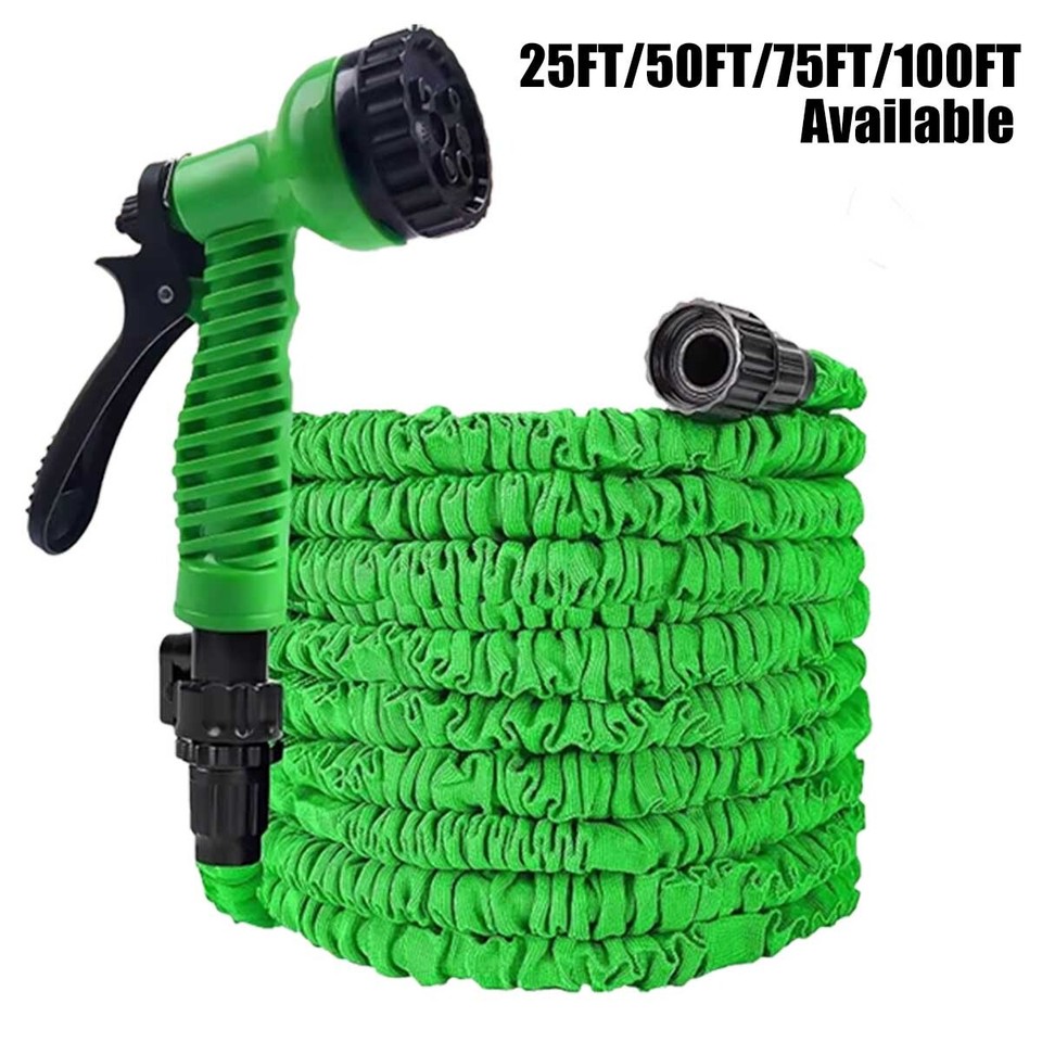 Garden Hose 100ft Water Hose for Garden, Outside Yard, 7 Function Spray ...