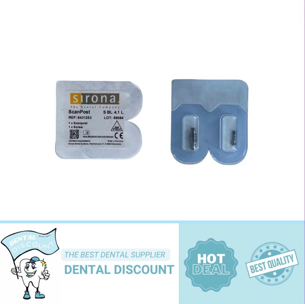 SIRONA SCANPOST SBL 4.1 L - 1 ScanPost & SCREW STRAUMANN 6431253 Made ...