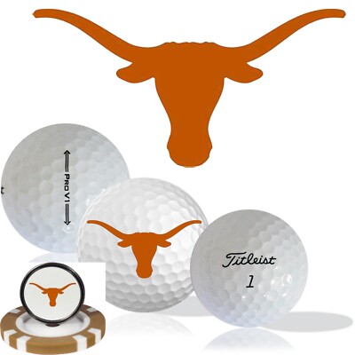 NCAA Texas Longhorns • Golf Balls 12 pack • Titleist ProV1 • Refinished ...