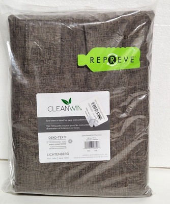 Heathered Textured Tab Top Curtain Panel Sable Brown 50w x 96L - Clean ...