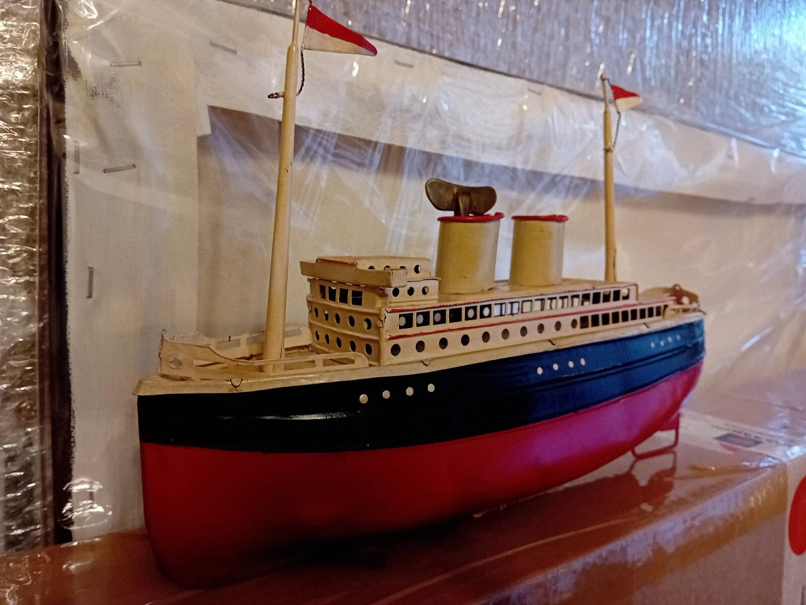 NAVE RARE TITANIC SHIP FLEISCHMANN 1930 TIN TOY TRANSATLANTIC TRAIN ...