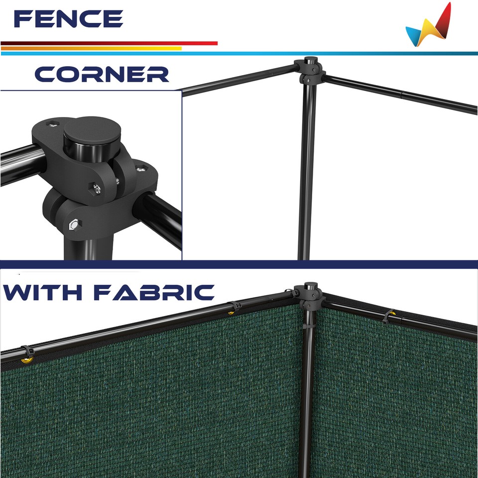 Outdoor 6FT Privacy Fence Screen Shade Cover Dog Yard with/ Iron Pole ...