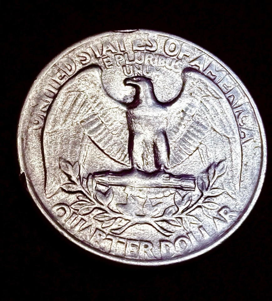 1970 D WASHINGTON QUARTER STRUCK ON "WRONG/SPLIT PLANCHET" MAJOR ERROR ...